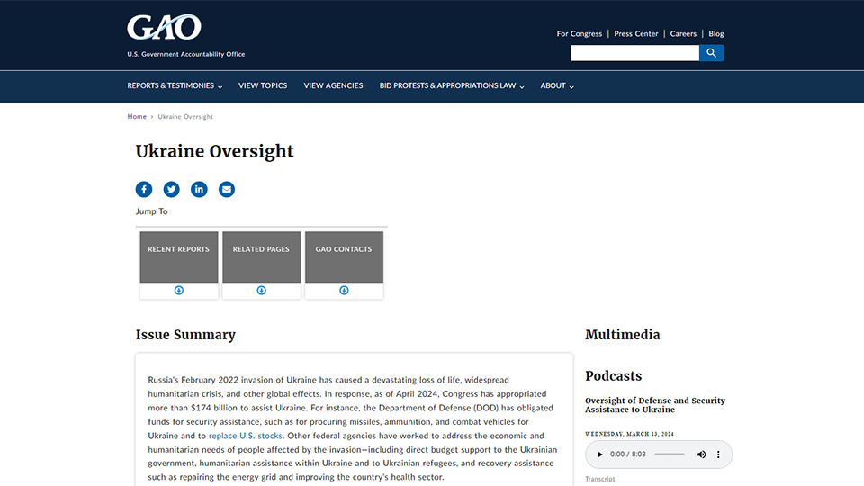Ukraine Oversight - Oversight
